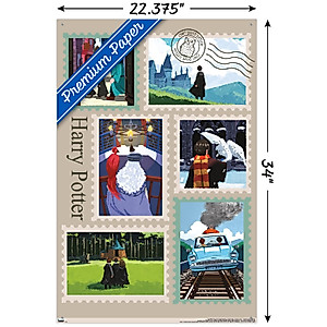 The Wizarding World: Harry Potter - Stamps Collage Wall Poster with Pushpins