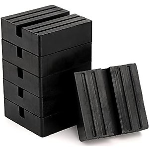 Yesland 6 Pack Universal Floor Jack Rubber Pad - Square Slotted Frame Jack Pad Adapter Black Anti-Slip Rail Pinch Weld Adapter for Car Lift, 3 Inch