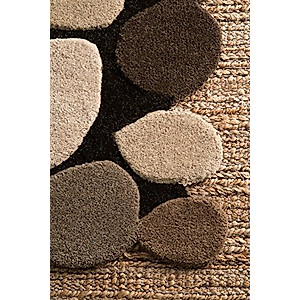 nuLOOM Hand Tufted Pebbles Area Rug, 7' 6" x 9' 6", Natural