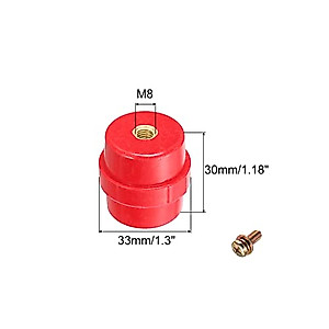 PATIKIL Insulator 8pcs SM30 High-Strength Polyester Standoff Insulators with M8 Screws for Power Distribution Cabinet