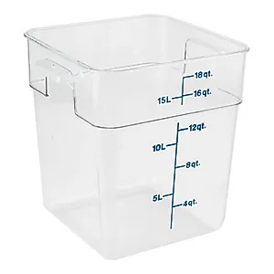 Cambro Food Storage Container - Classic Series Square - 18 QT (Quart) - Commercial Grade for Food Prep (Clear)