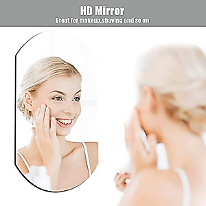 QQXX Medicine Cabinet with Mirror,Bathroom Mirror Cabinet with Storage,Oval Wall Mounted Medicine Cabinet for Bathroom,Aluminum Wall Mirror for Livingroom Bedroom Bathroom Hanging Cabinet