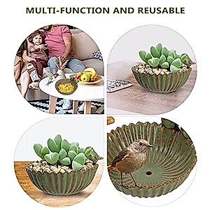 Cabilock Ceramics Succulent Pot Bird Cactus Planter Bird Feeder Serving Tray Container Bonsai Planters Flower Pot for Home Office Table Desk