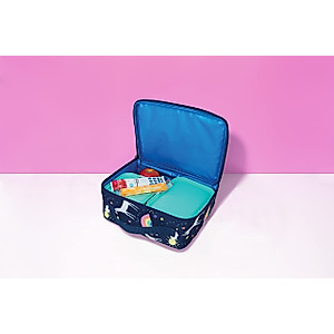 PackIt Freezable Classic Lunch Box, Unicorn Sky Navy, Built with EcoFreeze Technology, Collapsible, Reusable, Zip Closure With Zip Front Pocket and Buckle Handle, Great for Lunches