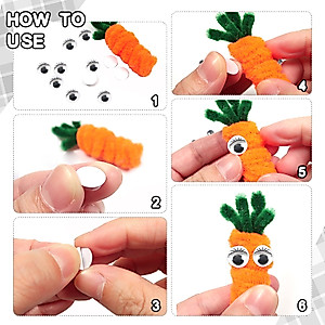 TOAOB 210pcs Black Wiggle Googly Eyes Self Adhesive with Eyelashes Round 10mm Plastic Sticker Eyes for DIY Crafts Scrapbooking Decoration