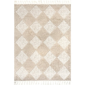 nuLOOM Marissa Trellis 7x9 Area Rug for Living Room Bedroom Dining Room Kitchen, Beige/Ivory