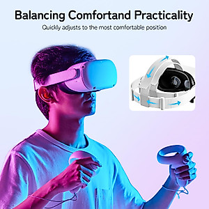 Replacement Head Strap for Oculus 2 Elite Strap, Enhanced Comfort and Gaming Immersion VR Accessories Compatible with Oculus/Meta Quest 2