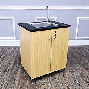 FixtureDisplays Portable Sink Self Contained Hand Wash Station Mobile Sink Water Fountain Portable Sink Water Supply w/Pump 110V Power Caulk All Places to Water Proof 10122-NPF