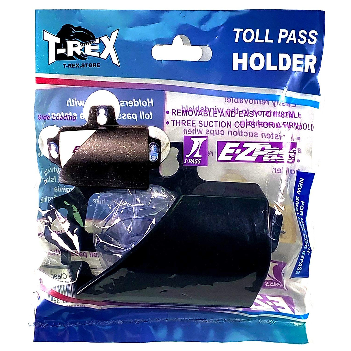 TrexNYC Toll Pass Holder for Car, Super Strong Holder with Suction Cups Holds Tightly to Your Car Windshield (Black, 1 Pack)