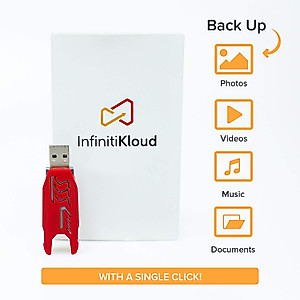 Infiniti Kloud™ 64GB USB 3.0 Flash Drive & Backup Solution - Includes Infiniti Kloud One-Click Backup Software and USB-C Adapter (Mac and PC Compatible) - InfinitiKloud