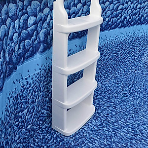 Main Access Easy Incline White Pool Deck Ladder for 48 to 54 Inch Above Ground Pools