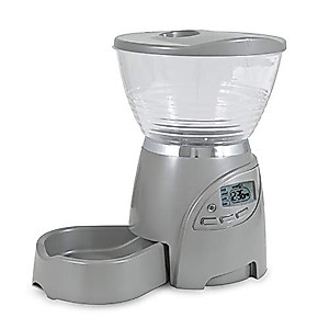 Petmate Portion Right Programmable Dog and Cat Feeder 2 Sizes Brushed Nickel