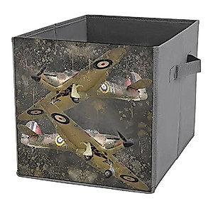 Watercolour Grunge and Splatter PU Leather Collapsible Storage Bins Canvas Cube Organizer Basket with Handles