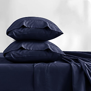 Premium Full Size Bed Sheets Set - 4 Piece Microfiber Full Size Sheets for Full Bed – Breathable Cooling Sheets with Deep Pockets - Wrinkle, Fade & Stain Resistance (Full, Navy)