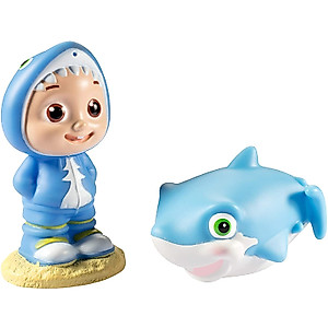 CoComelon Water Squirter Toys for Pool & Bath, 6-Pack - Officially Licensed - JJ, Baby Shark, Turtle, Fish Figure Playset - Easter Basket Stuffer Gift for Toddlers, Preschoolers, Kids - 18mo+