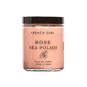 French Girl Rose Sea Polish Sugar Scrub - Exfoliating Body Scrub for Face & Body, Gentle Sea Salt Exfoliator for Smooth, Hydrated Skin, Clean, Vegan & Cruelty-Free, 10 oz