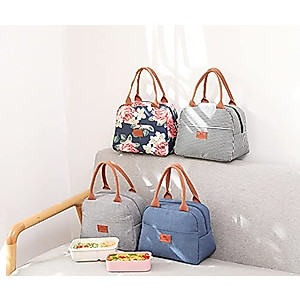 Eneteck Insulated Lunch Bag for Women, Reusable Lunch box for Adults, Insulated lunchbox Men Women, Lunch Tote Bags for Work, Picnic, Camping or Travel(Strip)