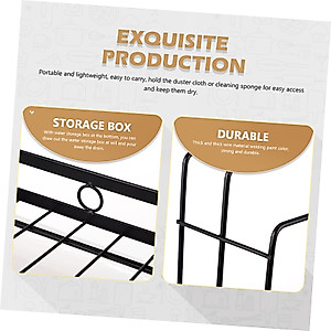 SHOWERORO Kitchen Rag Rack Dish Sink Tray Drainer Rack Kitchen Sink Rack Holder Sink Organizer Basket Sink Storage Rack Sink Scrubber Holder Cutlery Tray Sponge Carbon Steel Baby Tableware