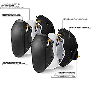 ToughBuilt - Gelfit ™ Knee Pad Set (6 Piece) - Comfortable Gel Cushion with Strong Adjustable Straps, Heavy Duty - (TB-KP-G203-6)