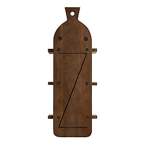 Kate and Laurel Braxton Modern Farmhouse Three-Tier Wall Shelf, 12 x 7 x 32, Natural Brown, Transitional Tiered Wood Display Shelf for Kitchen Spice Rack