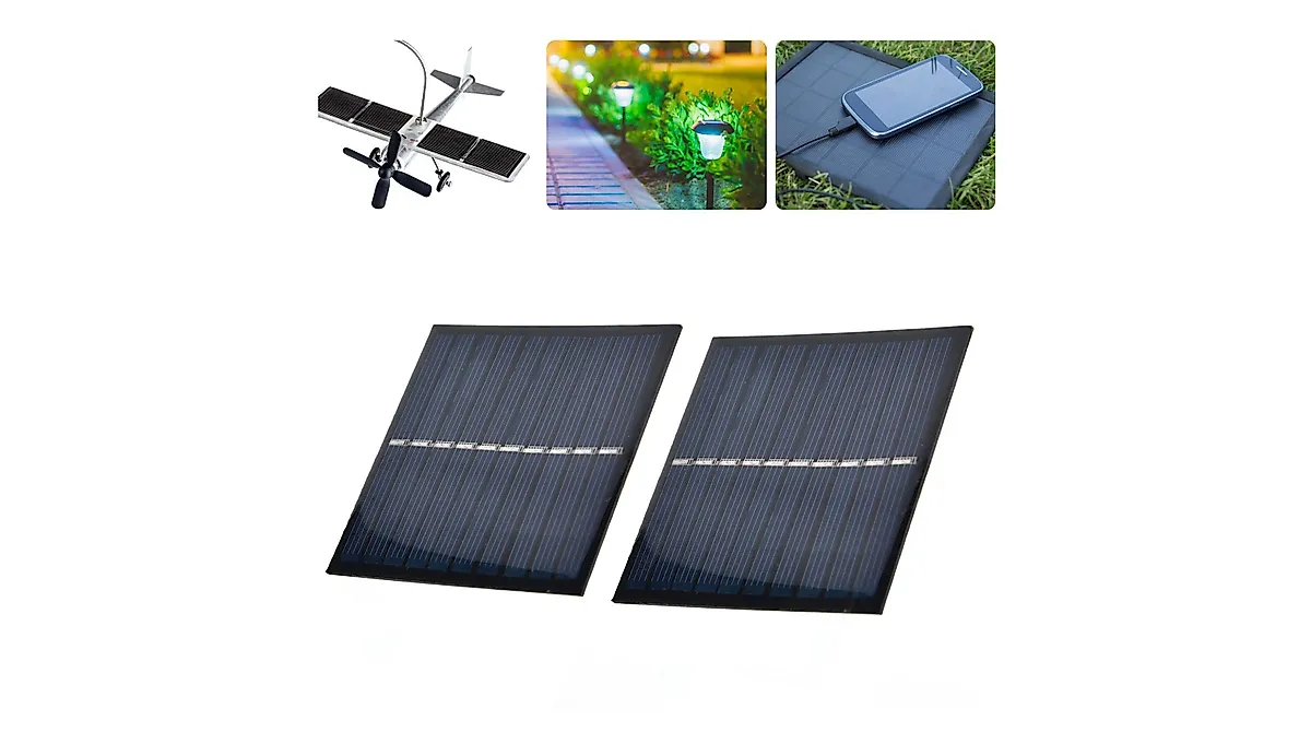 2Pcs Mini Solar Panel 0.7W 5V 0‑140mA, 70 x 70mm Solar Panel, Portable ...