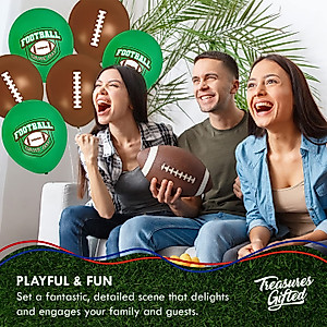 Treasures Gifted Football Balloons - 12 Pack of 12 Inch Football Helium Balloons - Football Decorations - Football Party Supplies - Football Decor - Sports Balloons - Football Party Balloons