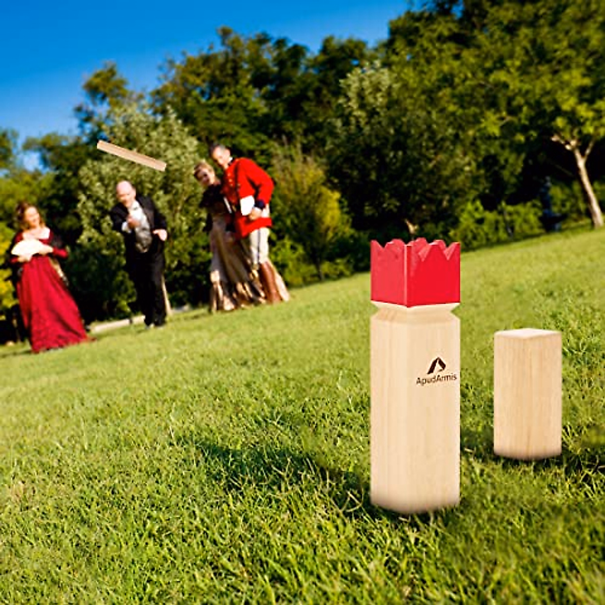 ApudArmis Kubb , Viking Chess Outdoor Clash Toss Yard Game with Carrying Case - Rubber Wooden Backyard Lawn Games Set for Teenagers Adults Family