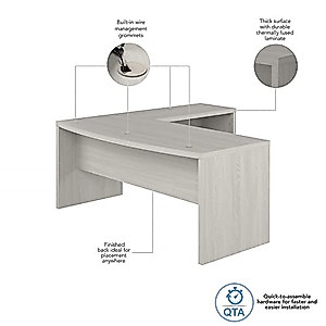 Bush Business Furniture Echo Bow Front L Shaped Desk, 72W, Gray Sand