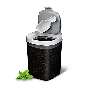 LANGMINGDE Airtight Coffee Storage Container, 1.1QT/1300ML Plastic Kitchen Canister with Lid for Coffee bean, Flour, Sugar, Cereal, BPA Free