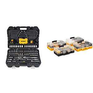 DEWALT Mechanics Tool Kit (DWMT73803) and Screwdriver & Drill Bit Set (DWA2FTS100)