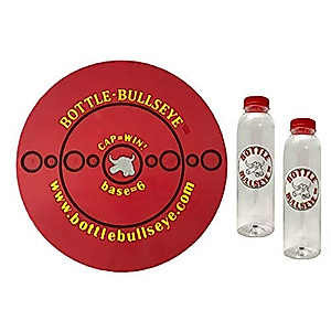 BOTTLE-BULLSEYE™ Game. Official Game Kit. Fun Family Game. Play Indoors or Outdoors. Made in The USA. Great for Family Game Night, Parties, picnics, Camping, Tailgating. Durable Target & Bottles!