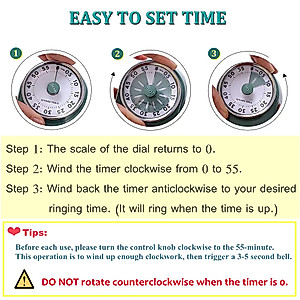 Visual Timer, Analog Countdown Timer Reading Timer Quiet Counting Time Management Tool for Kids and Adults, Meeting, Office, Classroom Teaching,Homework Games Cooking (Red)