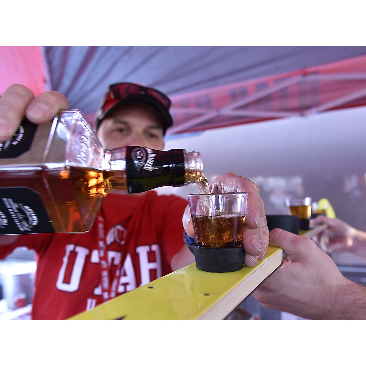 Big Shots Shooter Ski Kit, Peel-and-Stick Adhesive Mounts, No Tools Required, Fits All Standard Size Shot Glasses, 4 Mounts (Bombdiggity Black)