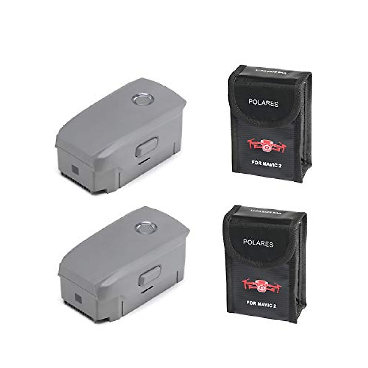 2X DJI Mavic 2 Intelligent Flight Batteries 3850mAh Replacement for Mavic 2 Pro or Mavic 2 Zoom Drone Quadcopter with 2 Battery Cases