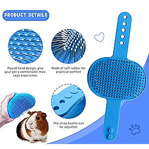 Rabbit Grooming Kit with Slicker Rabbit Brush Bath Massage Glove Brush Pet Shedding Comb Nail Clipper Trimmer 6 Piece Set for Bunny Kitten Guinea Pig Cat Chinchilla Ferret Small Animals