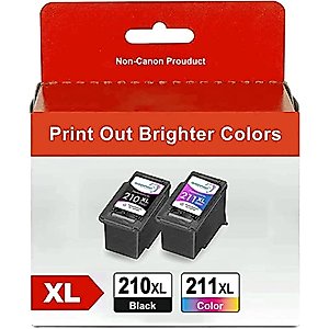 for Canon 210 and 211 Ink cartridges XL QUEENPRINT PG 210XL CL 211XL Ink Cartridges for Cannon PIXMA MP230 MP240 MP250 MP260 MP270 MP490 MP495 MX320 IP2700 IP2702 Printer(Black PG210, Color CL211)