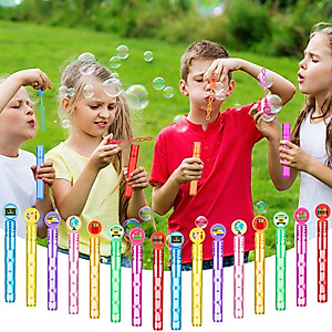 WinnerWhy 48 Pcs Back to School Bubbles Party Favors 4.3" Mini Bubble Wands Bulk Birthday Supplies First Day of School Bubble Toys Student Classroom Stationery Prize Gift Goodie Bag Stuffer