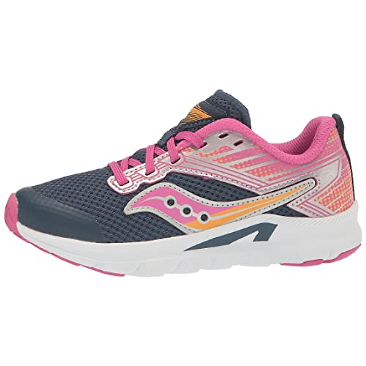 Saucony Axon Sneaker, Navy/Pink, 11.5 Wide US Unisex Big_Kid