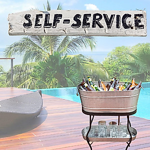 TableCraft Products GTSS2313N 12.75 Gall Brickhouse Beverage Tub Set,Silver