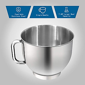 Aucma Stand Mixer,7.4QT 6-Speed Tilt-Head Food Mixer, Electric Kitchen Mixer with Dough Hook, Wire Whip & Beater