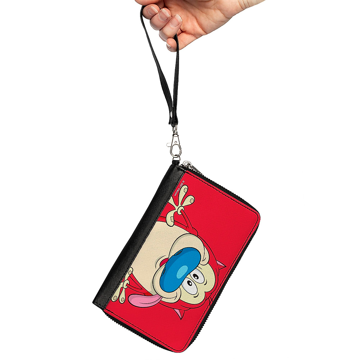 Buckle-Down Women's PU Zip Around Wallet Rectangle-The Ren & Stimpy Show, 7.5"x4.5"