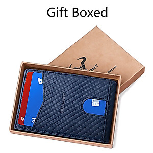 BULLIANT Slim Wallet Front Pocket, Money Clip Minimal Bifold Wallet For Men 10 Cards 3.1"x4.5",Pull-tap Access,RFID Blocking