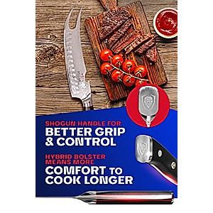 Dalstrong Pitmaster BBQ & Meat Knife - 8 inch - Shogun Series ELITE - Forked Tip & Bottle Opener - Japanese AUS-10V Super Steel - G10 Handle - w/Sheath