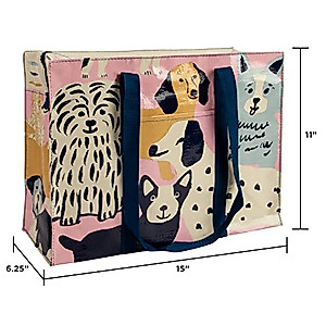 Blue Q Shoulder Totes: Hefty Zipper, Exterior Pocket, Reinforced Floor. (Happy Dog)