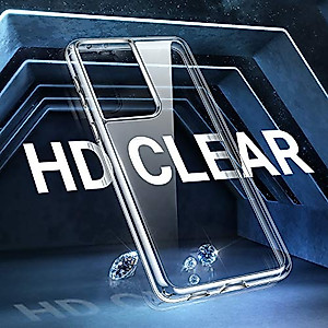 TORRAS Diamonds Clear Designed for Samsung Galaxy S21 Ultra Case, Never Yellowing Shockproof Back with Soft Flexible Slim Thin Protective Edge Designed for Samsung S21 Ultra Phone Case, Transparent