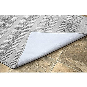 Garland Rug Essence Nylon Washable Bathroom Rug, 30-Inch by 50-Inch, Platinum Gray