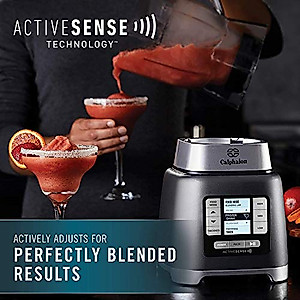 Calphalon Blender for Shakes, Smoothie, Salsa, Milkshake, Frozen Drinks, and Juices with 68-oz BPA-Free Tritan Jar and 24-oz Portable Blender Bottle, ActiveSense 1200-Watt Motor, Dark Stainless Steel