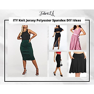 FabricLA ITY Knit Jersey Polyester Spandex Fabric by The Yard - 60" Inch Wide, 2-Way Stretch - Costumes & Dancewear - Black, 2 Continuous Yards