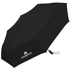 Weatherproof Automatic Rain Umbrella, Compact, Lightweight, and Wind Resistant Folding Umbrella for Travel, Full 42 Inch Arc, Black