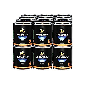 Real JellyFish Flame Premium Gel Fuel 24 Cans Indoor or Outdoor Made in USA 13oz
